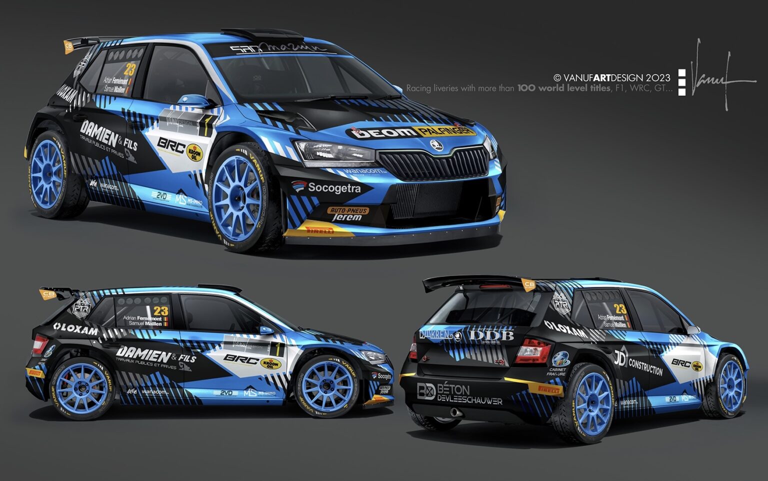 De nieuwe kleuren op de Skoda Fabia Rally2 Evo van Adrian Fernémont - Belgian Rally Championship